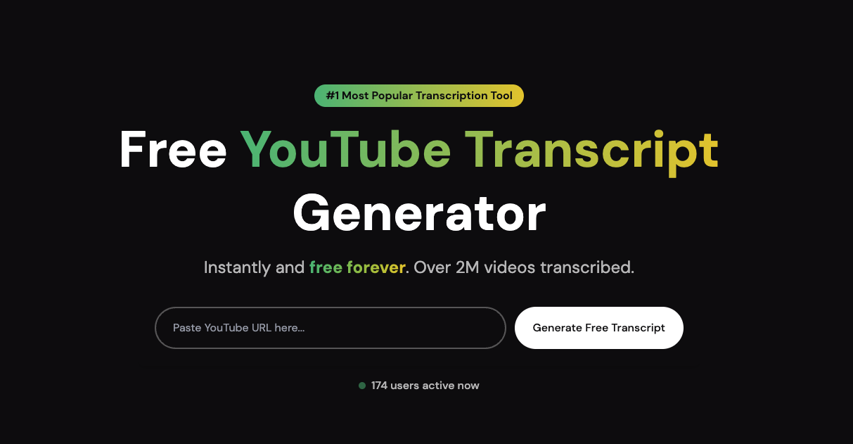 Free YouTube Transcript Generator
